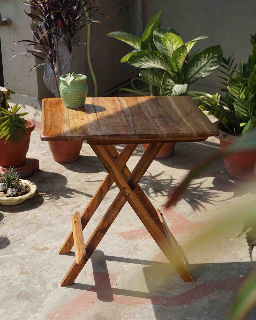 Folding Table Teak Wood | Space Saving Design | Artiqulate Lifestyle